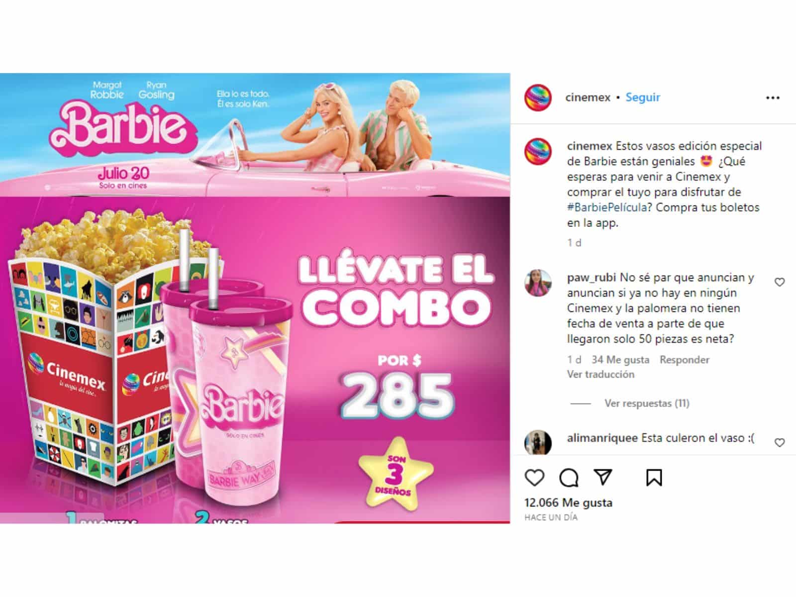 Cuánto cuestan los combos Barbie en los cines venezolanos