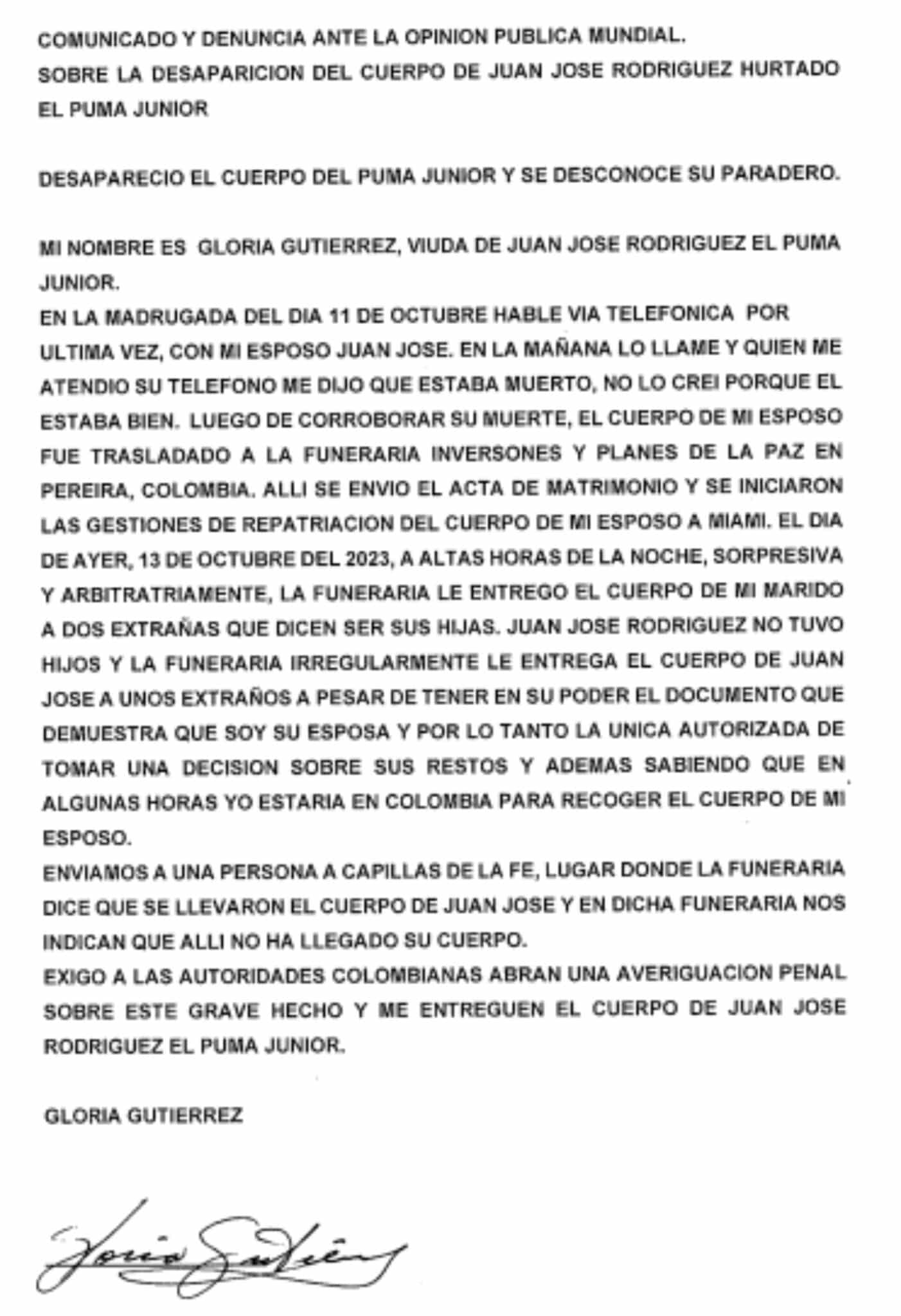 Murió Juan José Rodríguez, El Puma Junior